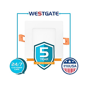Westgate Lighting 15W 6 Inch Ultra Thin Slim Recessed Lighting Kit Square Shaped Dimmable LED Retrofit Downlight - External Junction Box Included - (4 Pack 4000K Neutral White)