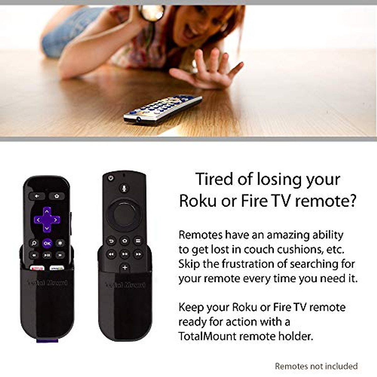 TotalMount Remote Holder for Roku and Fire TV Remotes