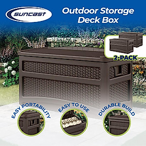 Suncast Sidewinder Side Scroll 60 Foot Hose Capacity Resin Decorative Wall Mount Hose Reel, Bronze (2 Pack)