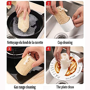 FRTIM Natural Loofah Sponge Shower Organic Luffa Bath Loofa Exfoliating Body Scrubber Loofah for Men Women Adults Back Face Body Skin SPA Care - 6 Pieces