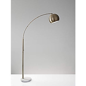 Adesso 5170-21 Astoria Arc Lamp, 78 in., 100W Incandescent/26W CFL, Antique Brass Finish, 1 Floor Lamp