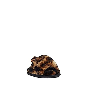 UGG Baby Girls I Fluff Yeah Slide Panther Print Slipper, Butterscotch, 2-3 Infant