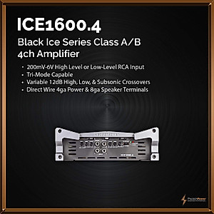 Precision Power ICE1600.4 Black Ice Series 1600W Class A/B 4Ch Amplifier