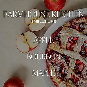 Sweet Water Decor Farmhouse Soy Candle | Apple, Cinnamon, Orange, Bourbon, and Nutmeg Scented Candles for Home | 12oz Cream Stoneware Jar, 60+ Hour Burn Time, Made in the USA