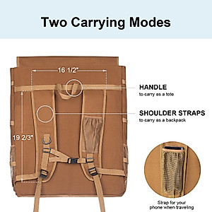 JJRING Heavy Duty Plein Air Artist Backpack with Handheld Strap, Art Supply Tote Bag for Carrying 18x24 Artwork, Drawing Boards (Brown)