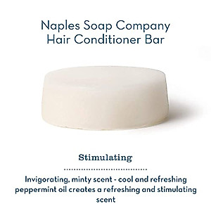 Naples Soap Company, Protein Enriched, 50-75 Use, Solid Hair Conditioner Bar, Eco-Friendly Haircare, Helps Ensure Vibrant, Healthy Hair, All Hair Types, Stimulating Scalp, 1oz