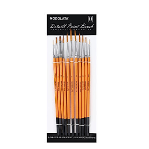 Model Paint Brushes Set - 11 Pieces Fine Detail Painting Brushes for Acrylic, Oil, Watercolor - Airplane Kits, Ceramic, Enamel, Miniatures