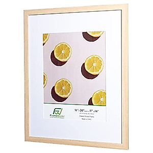 FrameWorks 2-Pack, 16x20 Matted to 11x14 Picture Frame, Natural Oak – Classic Wooden Photo Frame with Tempered Glass, Modern Matte Finish for Prints, Posters, Certificates & Wall Decor – Gallery-Ready