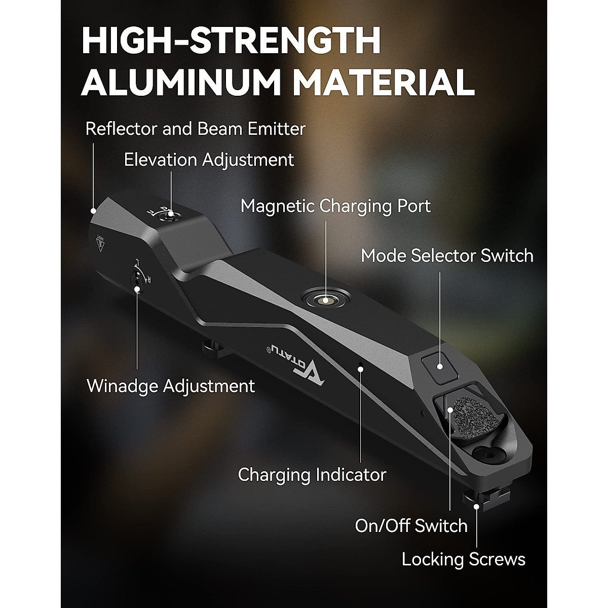 Votatu M9L-G 1600 Lumens Light Laser Combo Compatible with M-Lok Rail Surface, Tactical Flashlight and Green Laser Sight for Rifle, Strobe Function, Magnetic Rechargeable