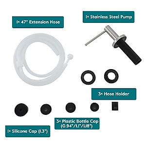 Gappo Upgraded Soap Dispenser for Kitchen Sink Brushed Nickel, Stainless Steel Countertop Pump, Built in Sink Soap Dispenser with 47" Extension Tube kit