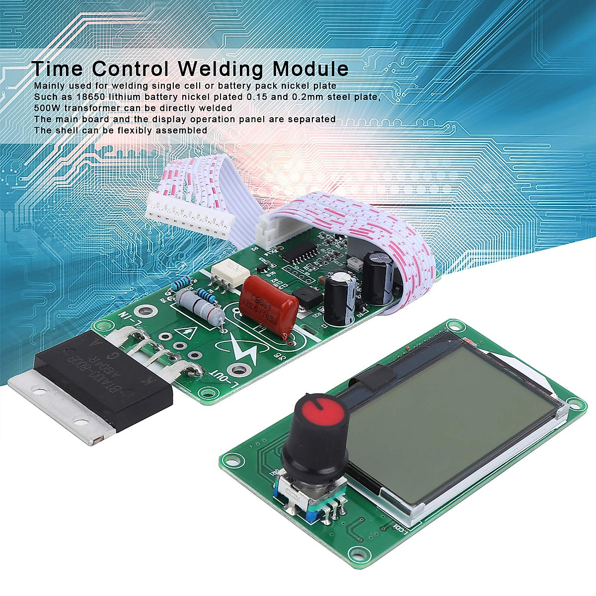 Spot Welder Module 9-12VAC 100A Time Control Welding Module Digital LCD Spot Welder Double Pulse Encoder