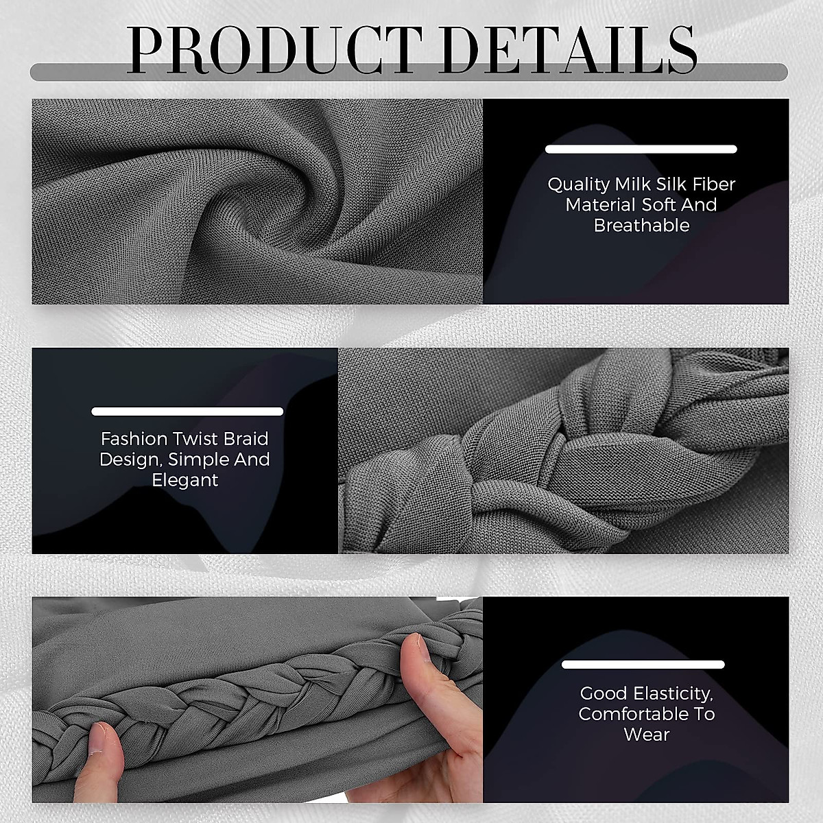 9 Pack Braid Turban Cap for Women Ethnic Bohemia Twisted Hair Cover Wrap Hat African Pre Tied Bonnet Chemo Cancer Braid Turban Hat Beanies Headwear Multicoloured