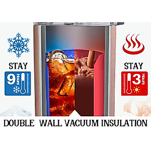 Onebttl Writer Gifts for Women - 20oz/590ml Skinny Stainless Steel Insulated Tumbler with Straw - Graduation/Birthday/Christmas Gift for Writers, Novelist, Scriptwriter - Go Away, Rosegold