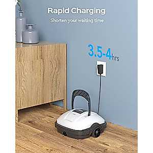 WYBOT Cordless Pool Vacuum, Robotic Pool Cleaner, with Updated Battery Up to 100Mins Runtime, Strong Suction, IPX8 Waterproof, Automatic Vacuum for Above Flat Bottomed Pools Up to 861 Sq.Ft