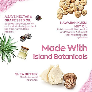 Hanalei Cruelty-Free & Paraben-Free Lip Treatment to Soothe Dry Lips – Made with Kukui Oil, Shea Butter, Grapeseed Oil – Restores Dry Lips - Made in USA – Rose Tint – Travel-Size 3 Pack (5g x 3)