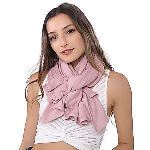 MissShorthair Women's Lightweight Knitted Scarf Poncho Sweater Cape Shawl Versatile Spring Summer Ponchos Wraps Pink