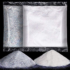 YGDZ Fine Glitter, 200g Holographic Silver White Extra Fine Glitter for Resin Arts & Crafts Body Nails Face Hair Epoxy Tumblers(Mother of Pearl & Silver Holographic)