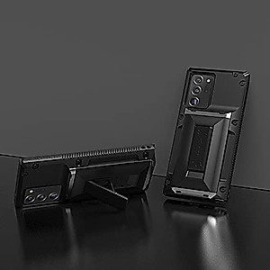 VRS DESIGN Damda Glide Hybrid Phone Case for Galaxy Note 20 Ultra, with [4 Cards] [Semi Auto] Premium Sturdy Card Wallet and Kickstand for Samsung Galaxy Note 20 Ultra 5G, 6.9 inch(2020) Black