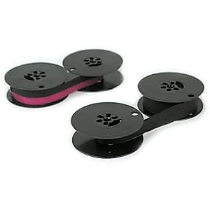 Two Universal Typewriter Ribbons 1 Black 1 Black/Red 1/2" Twin Spool for Most Royal, Smith Corona, Remington, Hermes, Typewriters
