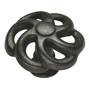 Hickory Hardware PA1312-RI-WOA 1 Charleston Blacksmith Knob, 1-1/2 Inch Diameter, Black Iron