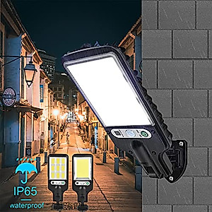 ONIPU Bright Motion Sensor Solar Outdoor Lights, 2 Pack Waterproof 117COB LED Security Wall Lights Street Lamps with 3 Mode Outdoor Solar Powered Lights for Garden Patio Garage Front Door Yard