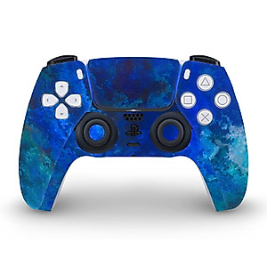 Head Case Designs Officially Licensed LebensArt Blue Malachite Art Mix Matte Vinyl Faceplate Sticker Gaming Skin Case Cover Compatible with Sony Playstation 5 PS5 Disc Console & DualSense Controller