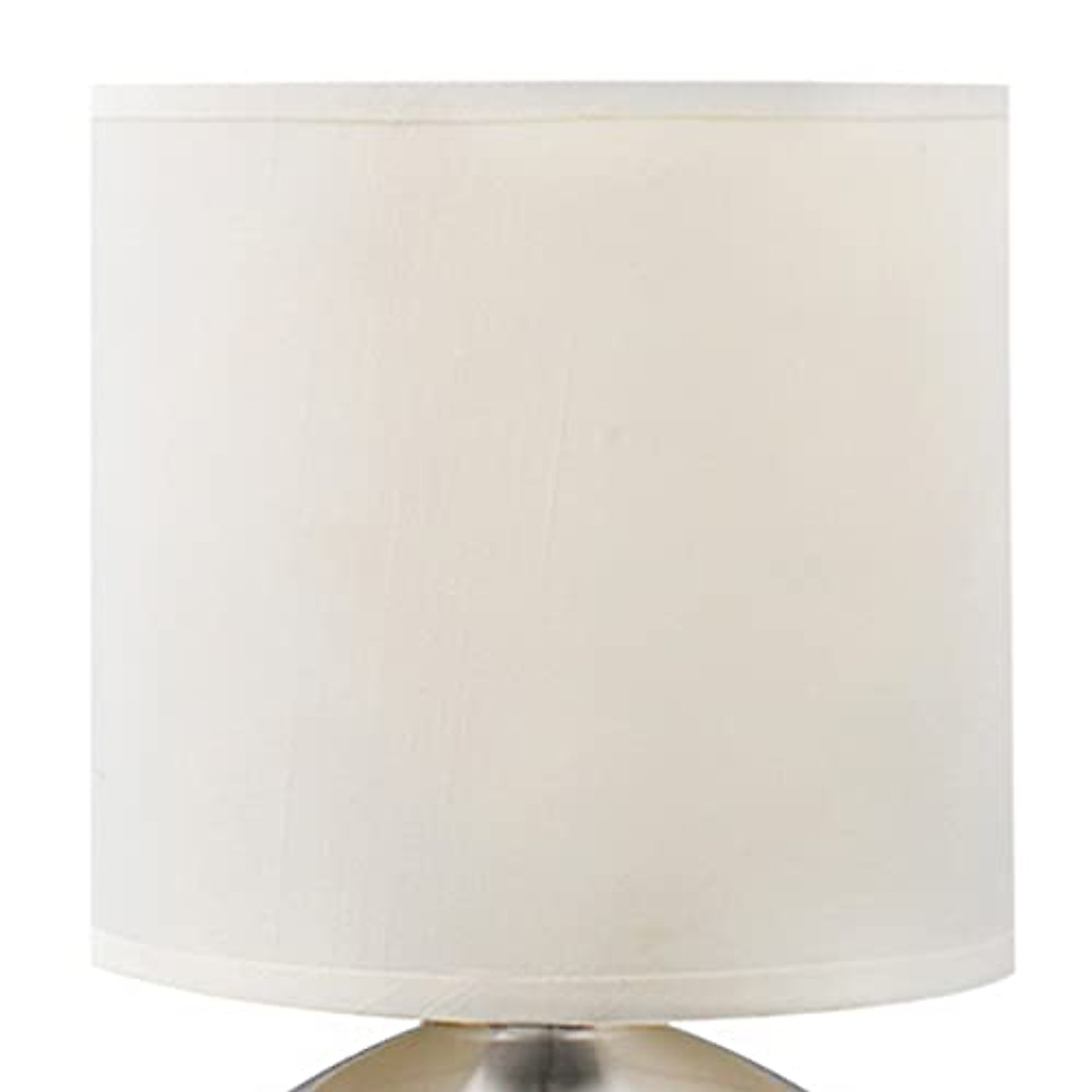 Catalina Lighting Caden 2-Pack Mini 9-inch Metal Touch Accent Lamps with Linen Drum Shades, Classic Silver, 18581-000, 9.25"