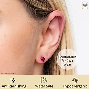 MAX + STONE 10k White Gold Heart Stud Earrings for Women with Peridot August Birthstone