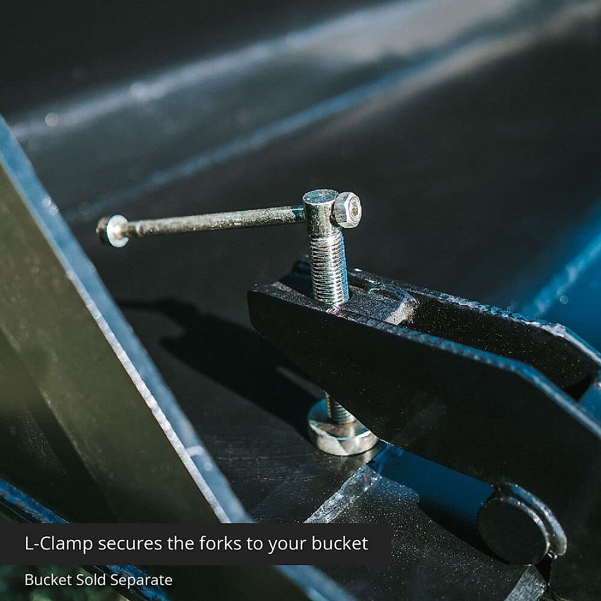 Titan Attachments 21" Fork Length Clamp-On Debris Forks V2, Fits 60" Loader Buckets, Skid Steers, Rated 4,560 LB Capacity