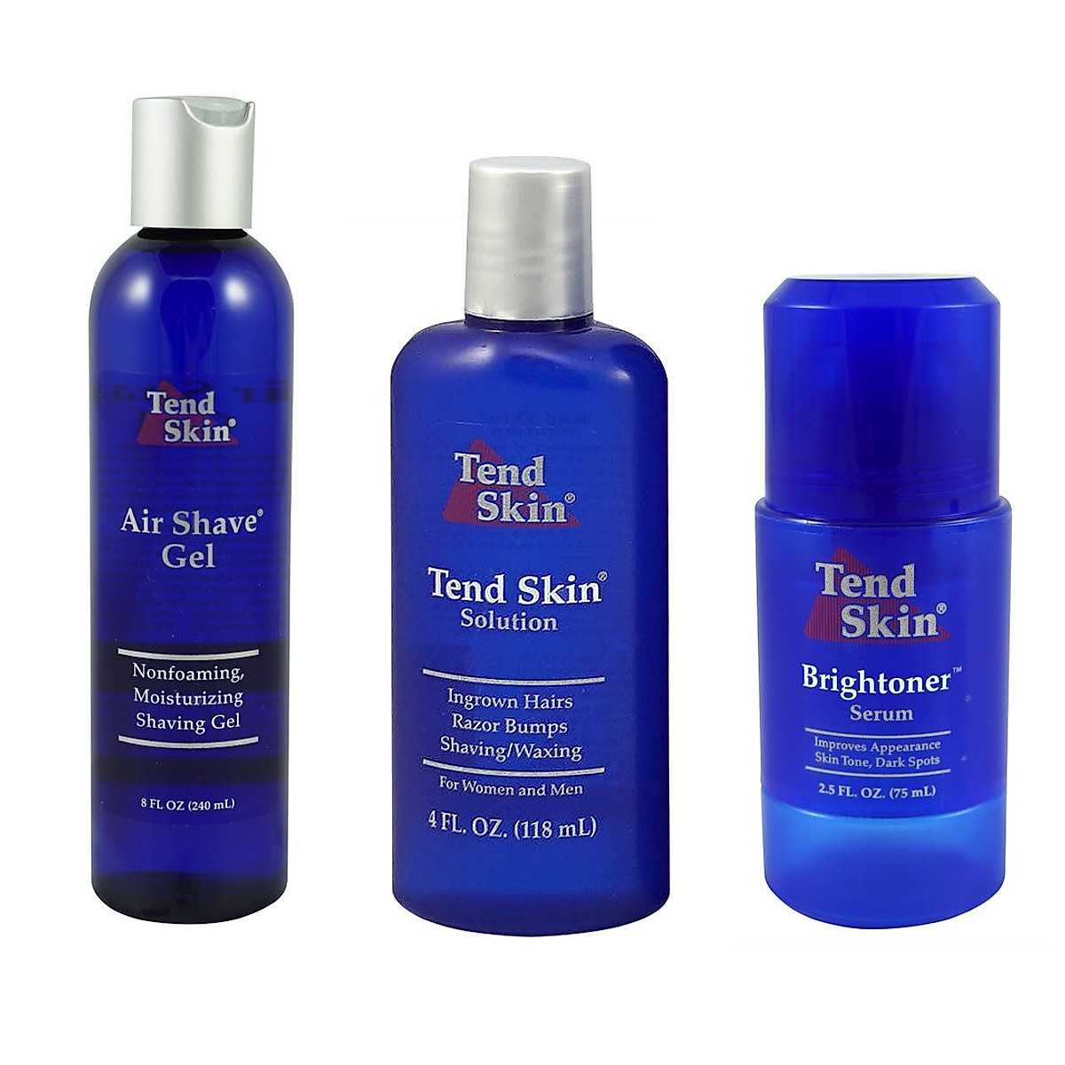 Tend Skin Women's Shaving Kit for Razor Bumps, Ingrown Hair, Dark Spots - Complete Skin Care Solution with Air Shave Gel, Post Shave Solution, Brightoner Serum
