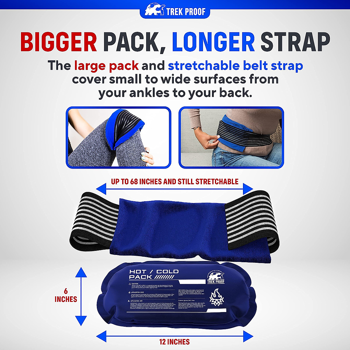 Ice Pack (3-Piece Set) – Reusable Hot and Cold Therapy Gel Wrap Support Injury Recovery, Alleviate Joint and Muscle Pain – Rotator Cuff, Knees, Back & More (3 Piece Set - Large)