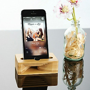 C-SLIDE Mini Wooden Bluetooth Speaker & Wooden Cellphone Amplifier Stand