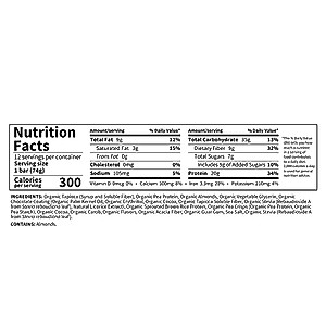 Protein Bars by Garden of Life SPORT, Organic Vegan Protein Bar for Women and Men - Chocolate Fudge, 20g Pure Protein per Bar with BCAAs and 9g Fiber, High Protein for Pre and Post Workout, 12 Count