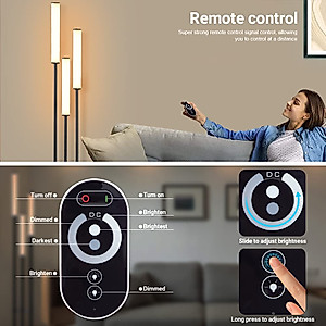 LED Floor Lamp, Modern Floor Lamp with Remote Control& Stepless Dimmable, 3-Light with Foot Switch, Brightness Adjustable Standing Lamp for Living Room, Bedroom, Study and Office.
