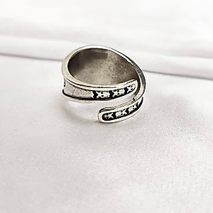 OIDIMS Retro Little Cat Open Band Ring for Men Women Vintage Star Statement Wrap Adjustable Rings Extendable Knuckle Middle Finger Comfort Fit Jewelry Gift Best Friends Birthday