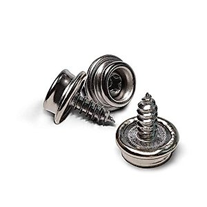 Boat Canvas Snaps 3/8" Inch Diameter, 8 x 3/8" Screw (20 Pack), Stainless Steel Corrosion Resistant Deep Cut Drive Coarse Thread Screw, by Bolt Dropper