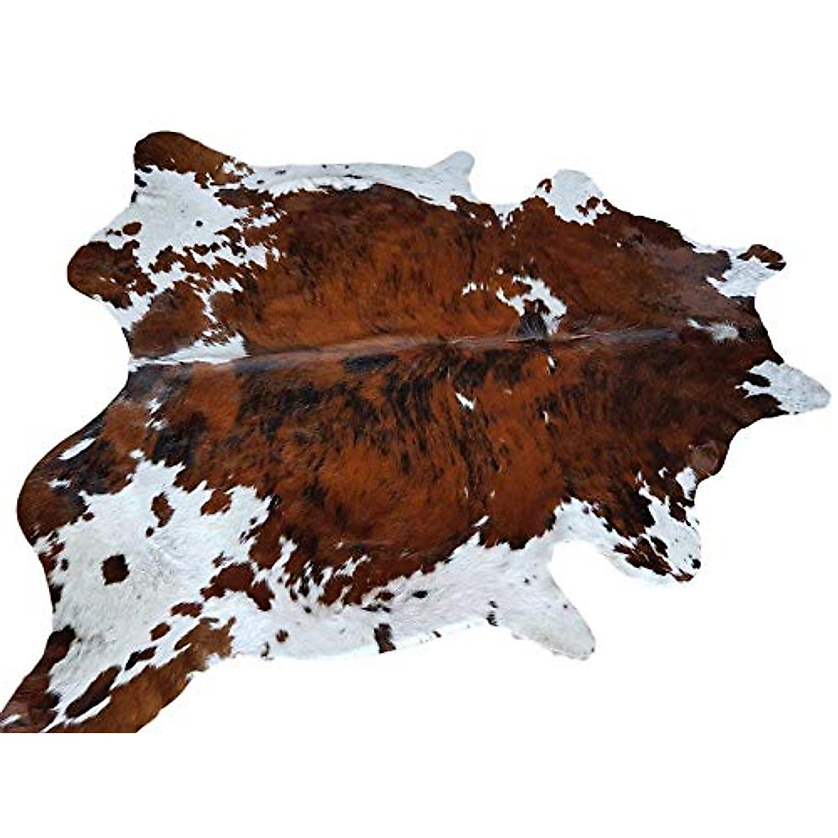 ecowhides 100% Genuine Brazilian Cowhide Rug - Tricolor - Luxury Cowskin Cow Hide Leather Area Rug Home Decor, (XXL) 8 X 7 ft
