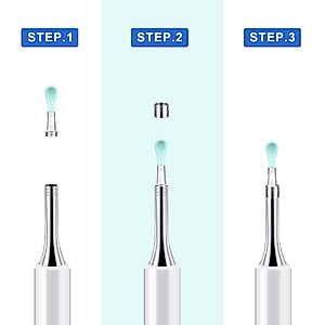 Ear Cleaner Replacement Tips Silicone Ear Spoons Tips Ear Retaining Ring Structure Removal Endoscope Tool Compatible with X17 Pro M9 Pro A2 B2 Pro C3/C3 Pro K10 (8 Pieces)