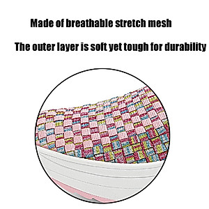 KCTRFSJ Women's Woven Air Cushion Orthopedic Sneakers,Fashion Wedge Platform Slip on Loafer Walking Shoes with Arch Support,Comfortable Casual Stretch Toning Rocker Shoes (Pink,8.5)