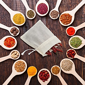 FOCCIUP 50 Pcs 6x8 Inches Cotton Drawstring Bags Reusable Muslin Cotton Bags Sachet Bag Jewelry Pouch for Party Wedding Home Supplies