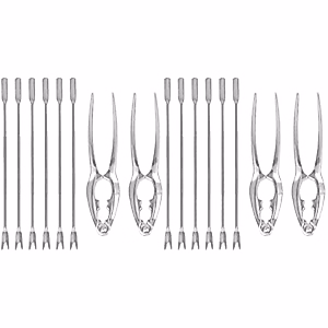 BESTonZON Home Tool Set 16pcs/ set Home for Artifact Nut Lobster Picks Tool Forks Scissors Steel Peeling Restaurant Gadgets To Needle Shellers Eat Plier Kitchen Opener Hairy Crabs and Lobster Crackers