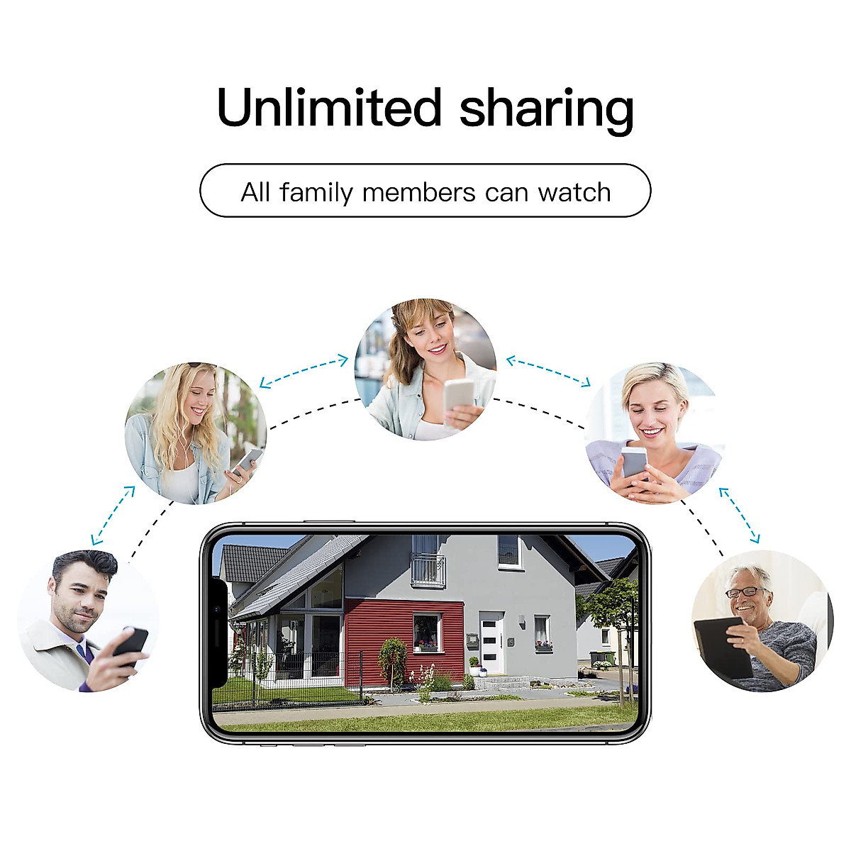 LAXIHUB Security Camera Outdoor 1080P Full HD, 2.4G WiFi Plug-in Camera, Motion & Noise Detection IP65 Waterproof, Night Vision, Two Way Audio-Compatible with Alexa & Google