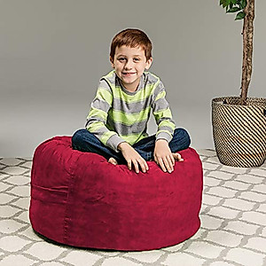 Chill Sack Kid's Memory Foam Bean Bag Chair, Cinnabar
