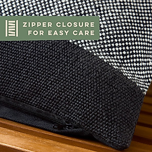 TOWN & COUNTRY TERRA Alara Indoor/Outdoor Decorative Pillow, 14"x20", Black/Ivory