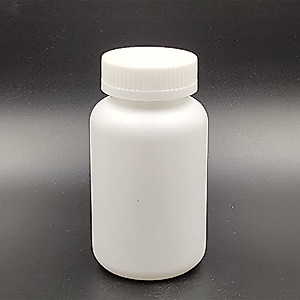 Othmro PE Plastic Lab Chemical Reagent Bottles 5pcs, 51ml/1.72oz Wide Mouth 28mmID Round Sample Liquid Storage Container Sealing Bottles White with Cap