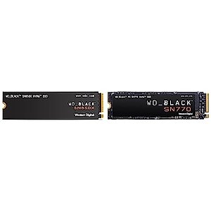 WD_BLACK 2TB SN850X NVMe Internal Gaming SSD Solid State Drive - Gen4 PCIe, M.2 2280, Up to 7,300 MB/s - WDS200T2X0E & 1TB SN770 NVMe Internal Gaming SSD Solid State Drive