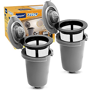 KEEPOW 2PCS Reusable Filter Cup for Cuisinart Coffee Maker Filter Replacement Parts, Reusable Coffee Filters for Cuisinart Single Serve Coffee Maker for HomeBarista Reusable Filter Cup