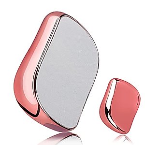Crystal Hair Eraser for Women and Men, Crystal Hair Remover Painless Exfoliation, Magic Hair Eraser for Back Arms Leg, Portable mild Hair Remover, Reusable & Washable(Pink)