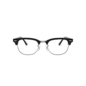 Ray-Ban RX5154 Clubmaster Square Prescription Eyeglass Frames, Black/Demo Lens, 51 mm