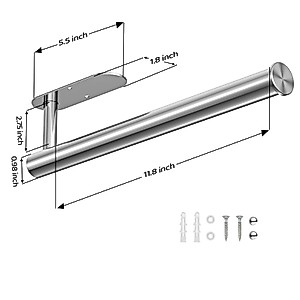 Adhesive Paper Towel Holder, No Drilling Paper Tower Rack, Stainless Steel Rust-Proof and Durable, Suitable for Kitchen, Bathroom, 11.8 inch, Gold